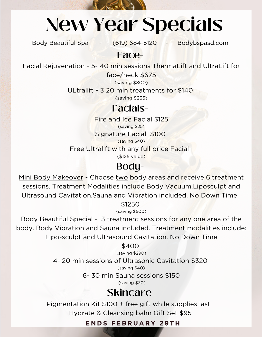 Our Promotions & Offers | Body Beautiful Spa